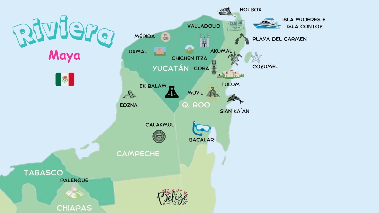 Guía de Riviera Maya | Que ver + Itinerarios por dias + Mapas ...
